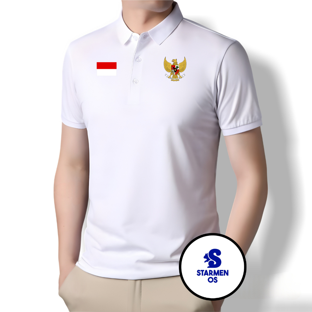 Jual STARMEN.OS Kaos Wangki Polo T-Shirt Pria Kerah Polos Logo GARUDA ...
