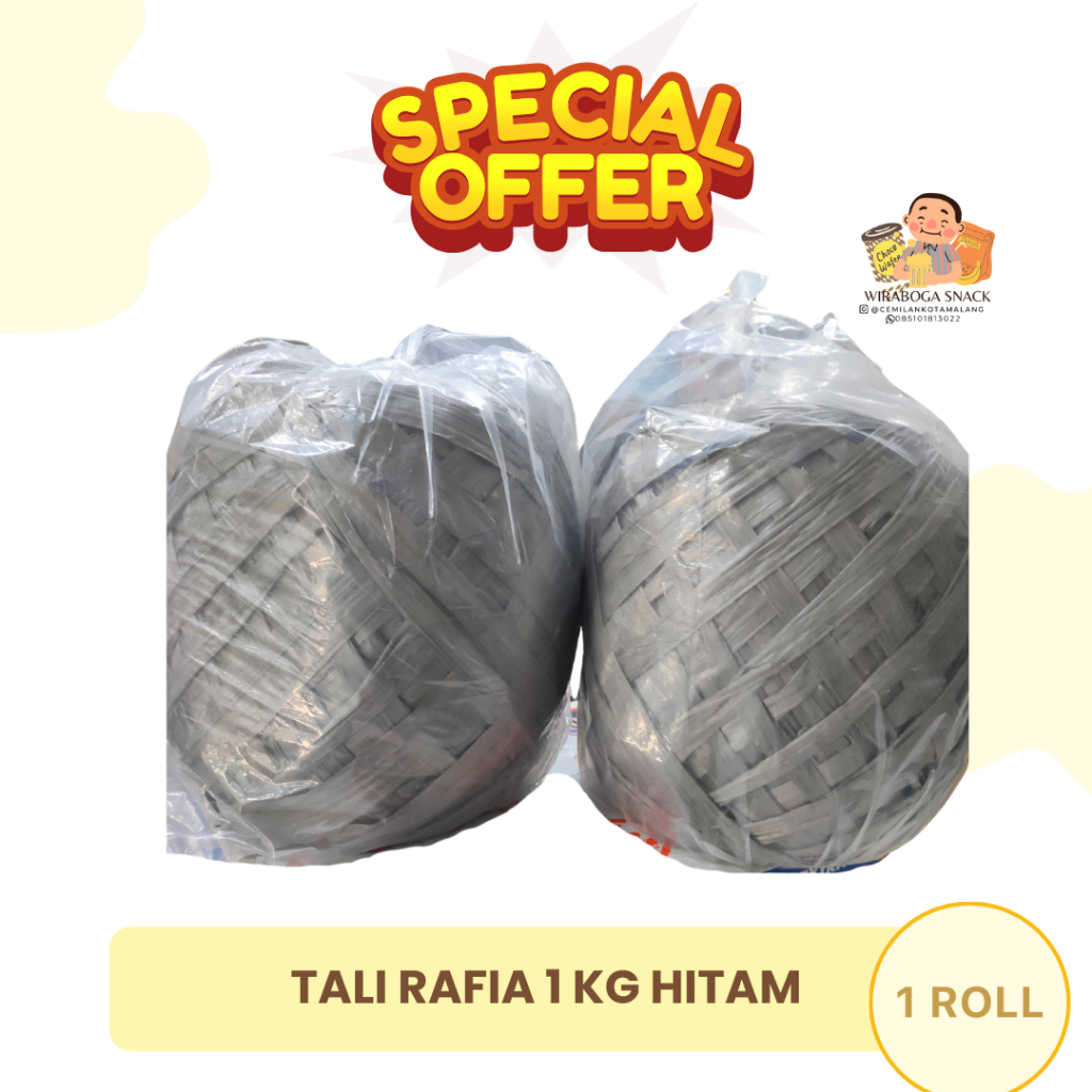Jual TALI RAFIA polos HITAM 1 KG / RAFIA ROLL BANYAK MURAH | Shopee ...