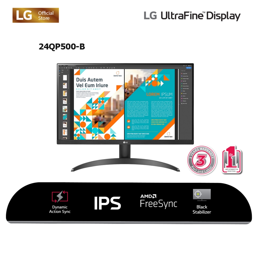 Jual LG 24QP500-B QHD IPS Monitor dengan AMD FreeSync™ | Shopee Indonesia