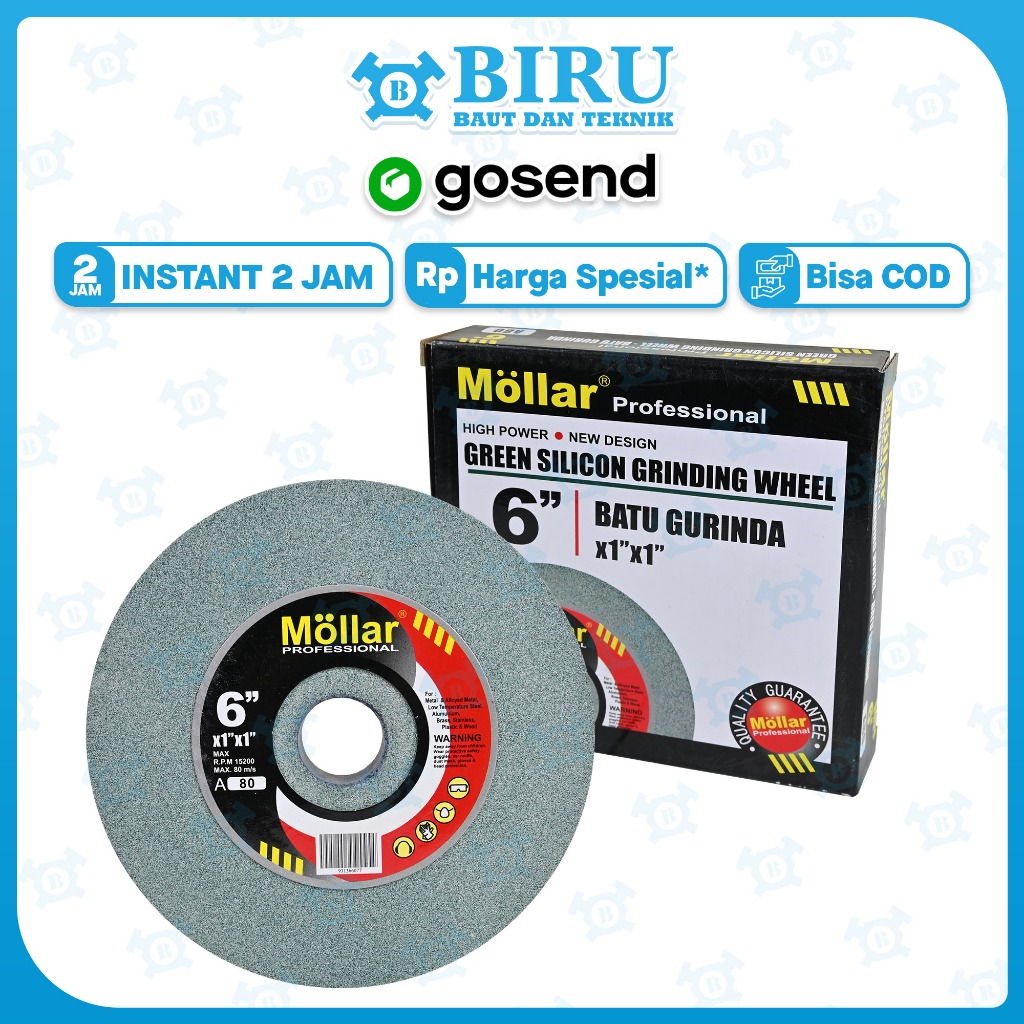 Jual Mollar Batu Gerinda Duduk 6 Inchi Grinding Wheel Hijau GC80 ...
