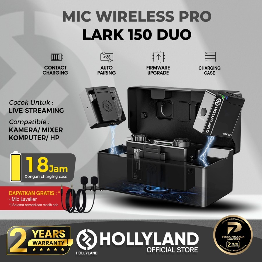 Jual Hollyland Lark 150 Clipon Wireless Microphone System with Extra ...