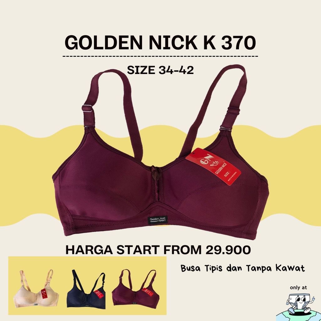 Jual Golden Nick 370 - 1 Pcs BH Wanita, Sport Bra, Pakaian Dalam Wanita - Bahan Berkualitas, 3 ...