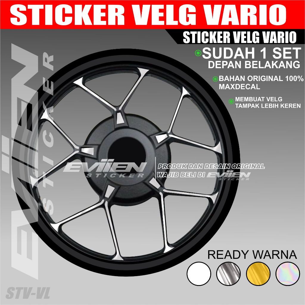Jual STICKER VELG MOTOR VARIO ELEGANT LIST VELG VARIO CUTTING STICKER ...