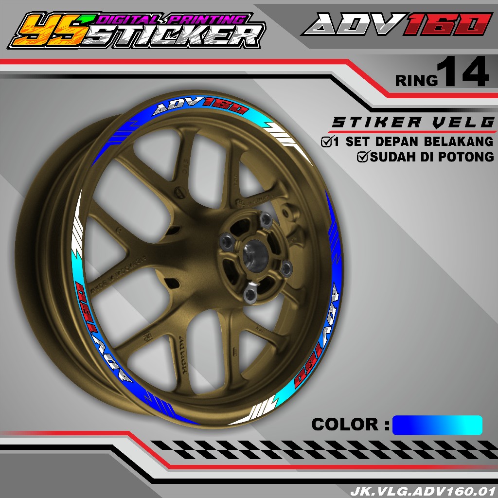 Jual Stiker-cutting velg ADV 160 /variasi STIKER lis velg ring -14 ...