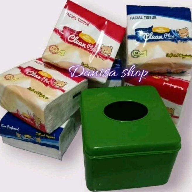 Jual Tissue wajah CLEAN PLUS (KECIL) isi [ 6 pcs plus bonus kotak ...