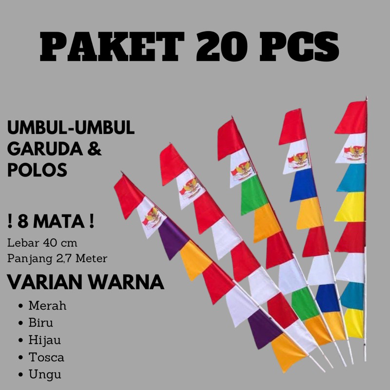 Jual Bendera Umbul Umbul Garuda 8 Mata Kodi ( 20 pcs ) | Shopee Indonesia