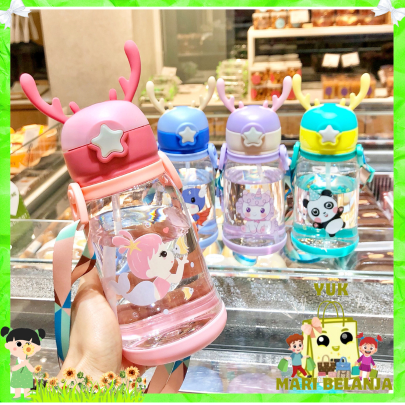 Jual YMB Botol Minum Anak Karakter Kartun Botol Air Minum Anak Sedotan ...