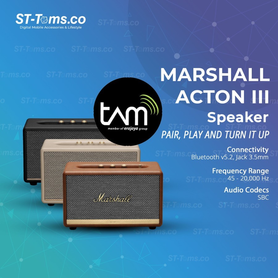 Jual Marshall Acton III Bluetooth & 3.5mm Connectivity Home Speaker | Shopee Indonesia