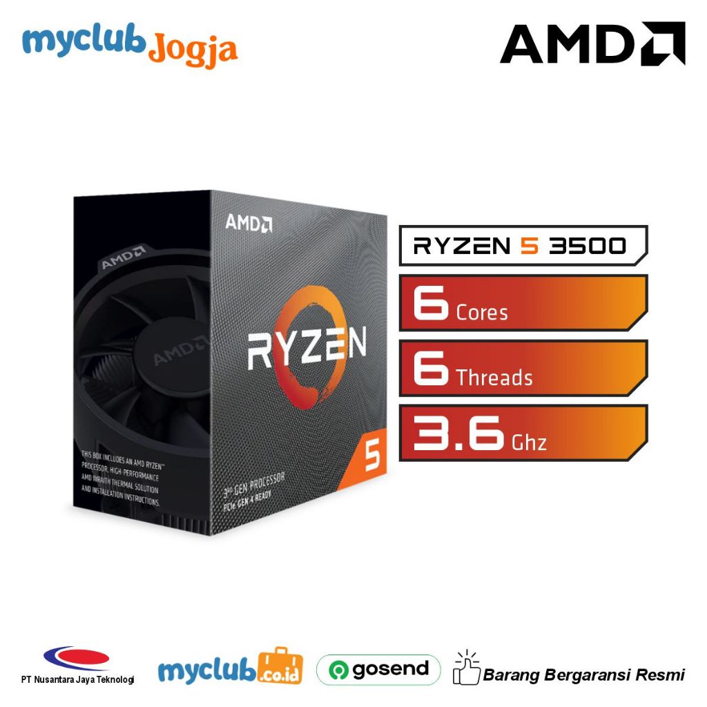 Jual Processor AMD Ryzen 5 3500 BOX, AM4, 6-Cores 6-Threads, 3.6GHz up ...