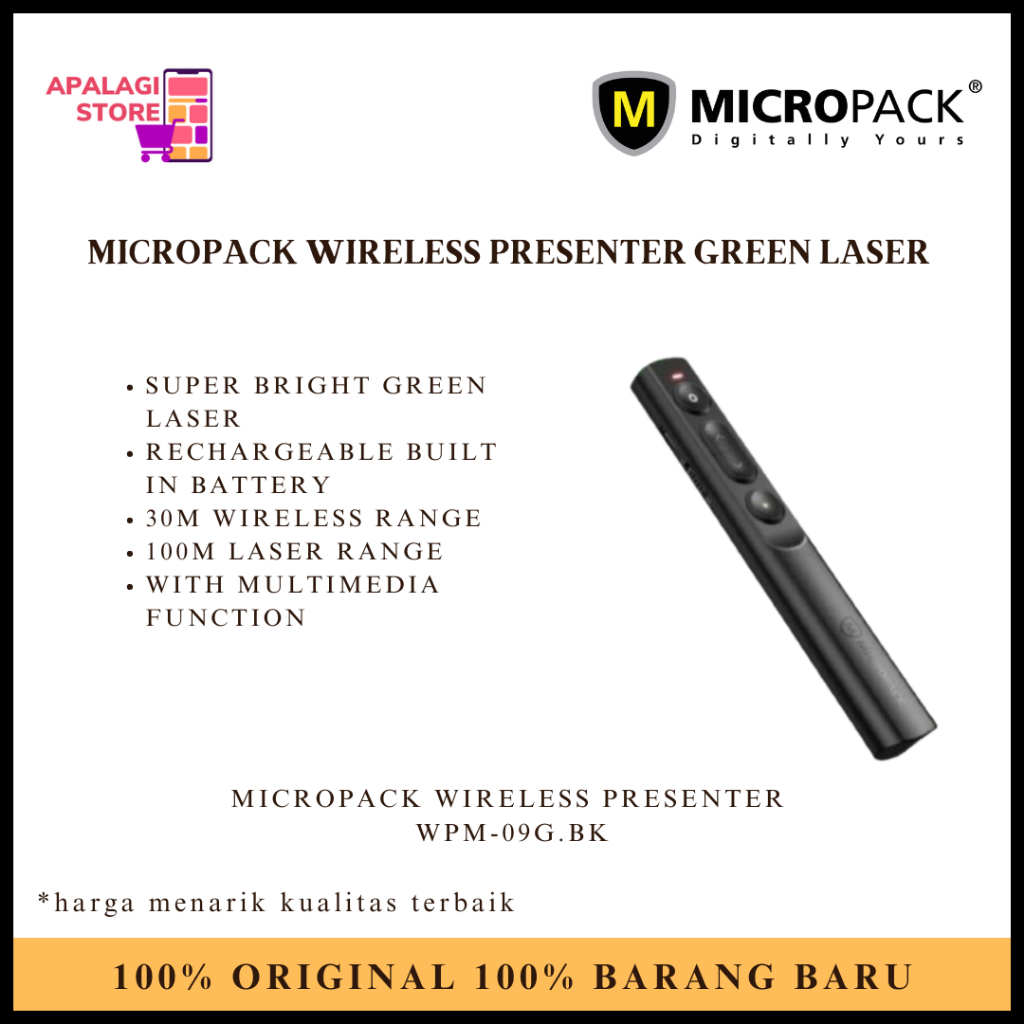 Jual Wireless Presenter Micropack Green Laser (WPM-09G) | Shopee Indonesia