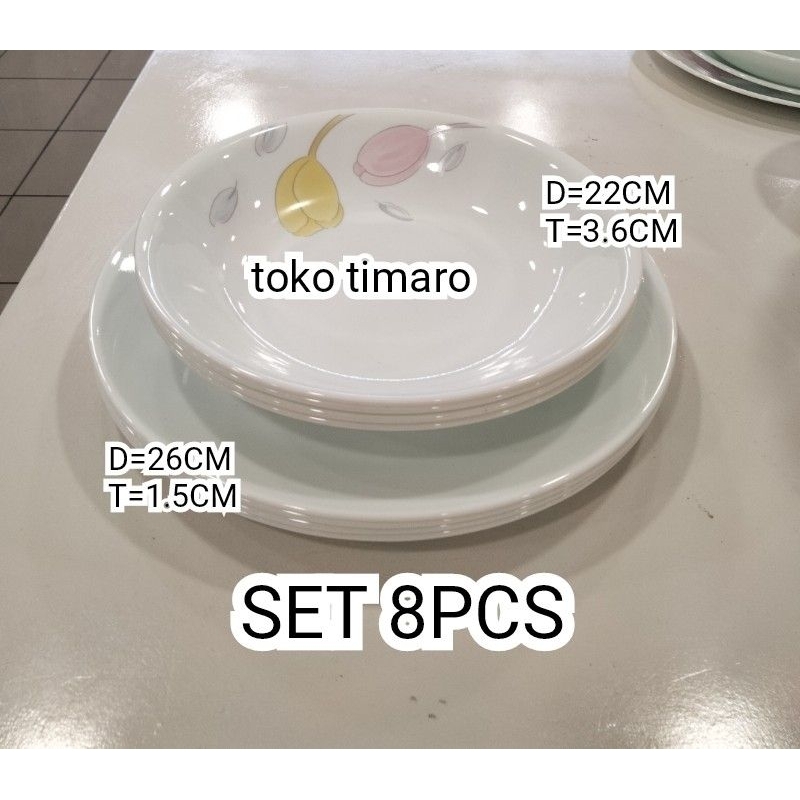 Jual CORELLE ELEGANCE DINNER PLATE 26CM+SOUP PLATE 22CM SET 8PCS ...
