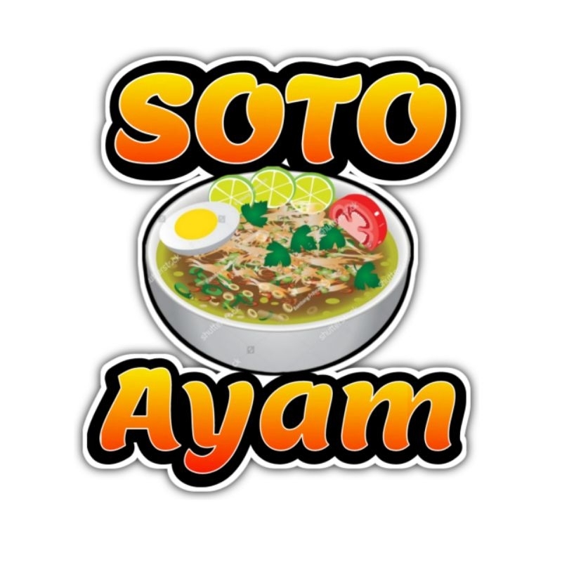 Jual Sticker Soto Ayam | Sticker Gerobak Kaca Jualan | Shopee Indonesia