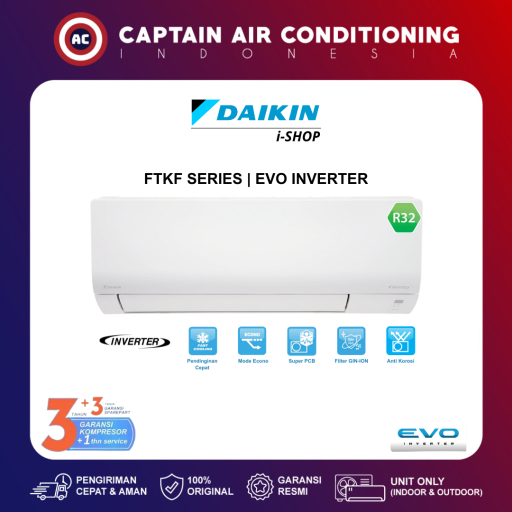 Jual DAIKIN AC Split FTKF-25 / FTKF25 1 PK EVO Inverter | Shopee Indonesia
