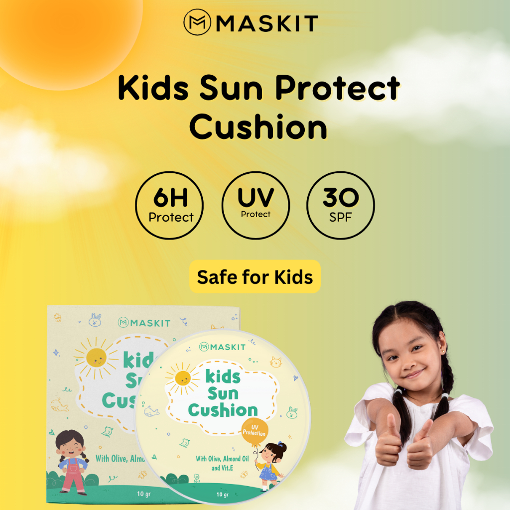 Jual Kids Cushion Sun Protect | Bedak Cushion Anak UV Protection SPF Natural Maskit | Shopee ...