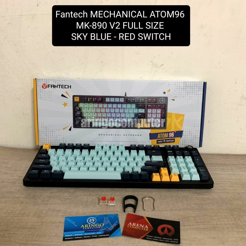 Jual Keyboard Fantech MK-890 V2 MECHANICAL ATOM96 FULL SIZE SKY BLUE - RED SWITCH | Shopee Indonesia