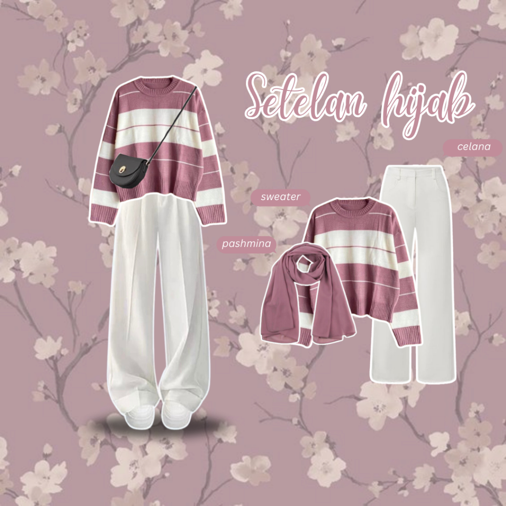 Jual Outfit 3in1 Korean Style Korean OOTD Hijab Casual Setelan Wanita Kekinian Terbaru Stylish ...