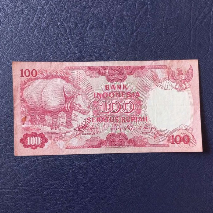 Jual VF Uang kuno Badak Jawa 100 Rupiah Tahun 1977 | Shopee Indonesia