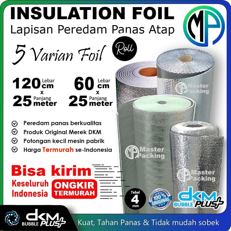 Jual Peredam Panas Atap / Bubble Insulation PE Foam Foil Roll 120cm x ...