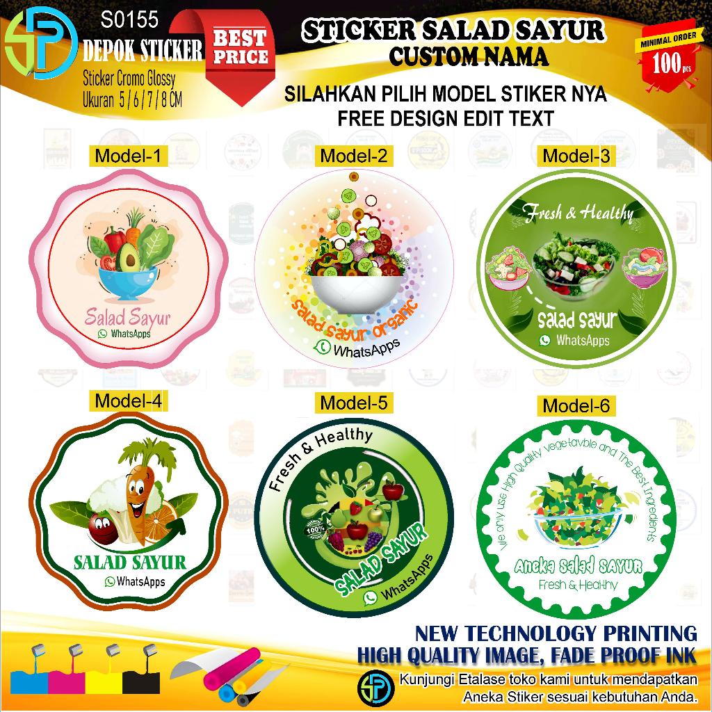 Jual STIKER SALAD SAYUR CUSTOM NAMA | Shopee Indonesia