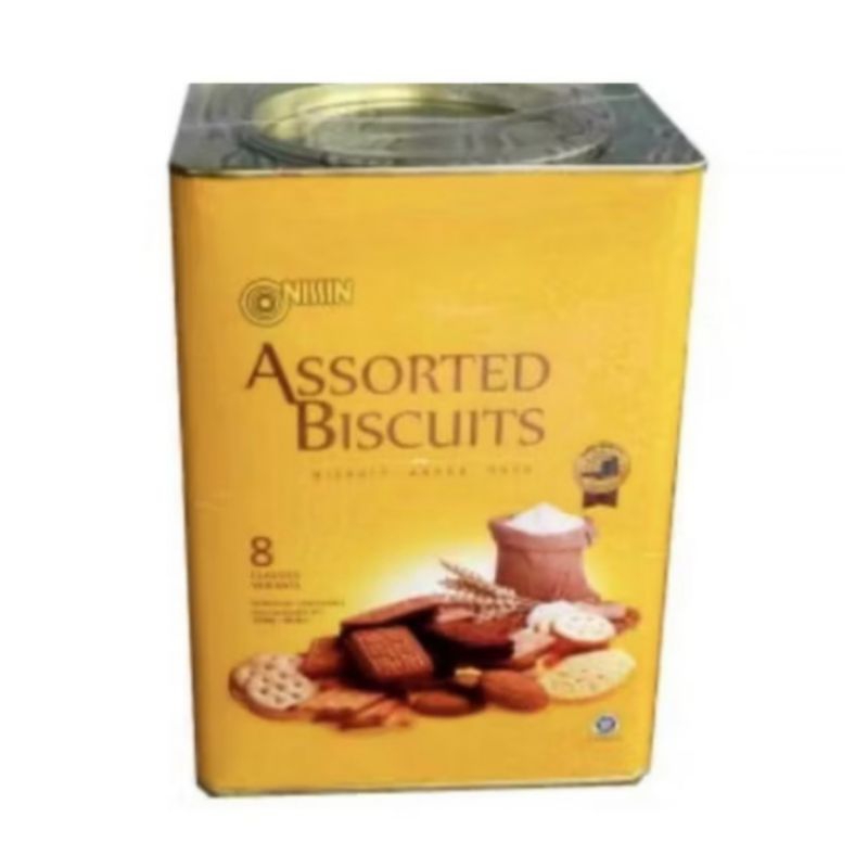 Jual NISSIN Yellow Assorted biscuit 1100gr kaleng biskuit aneka rasa ...