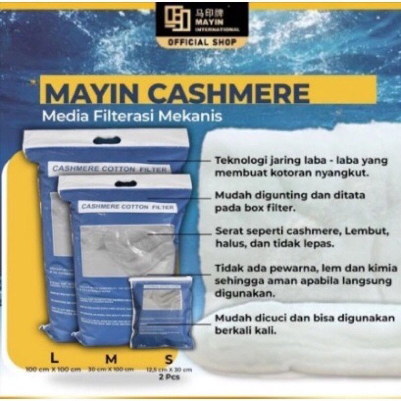 Jual Mayin Cashmere Cotton Filter mekanis kapas busa aquarium akuarium ...