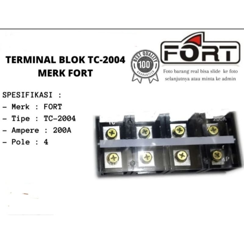 Jual Fort Terminal Blok Kabel TC-2004 4 pole 200A 4P 200 Ampere Block | Shopee Indonesia