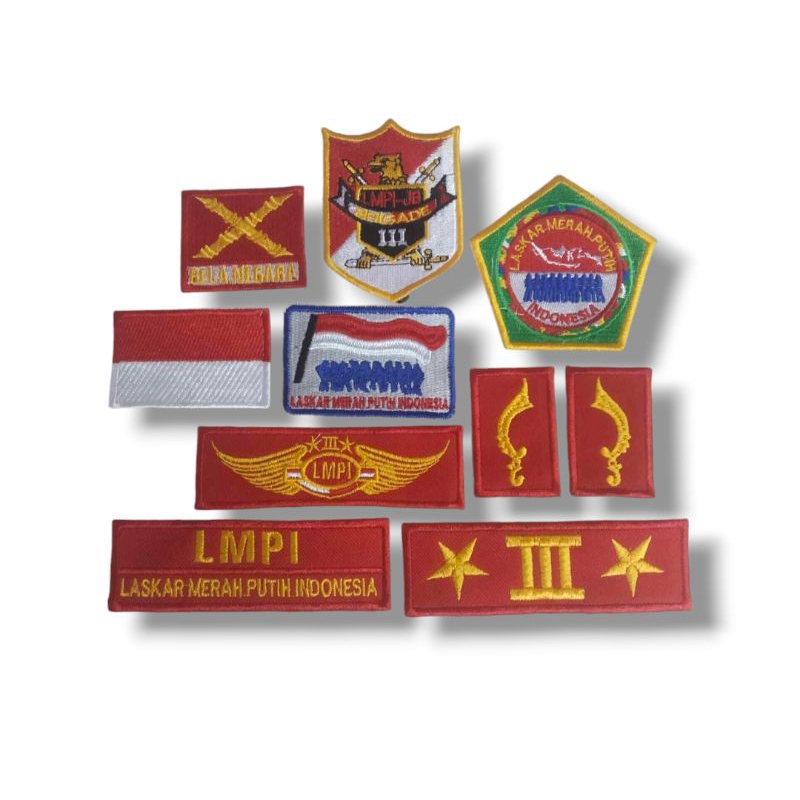 Jual logo bordir LMPI Laskar Merah Putih Indonesia fullset | Shopee ...