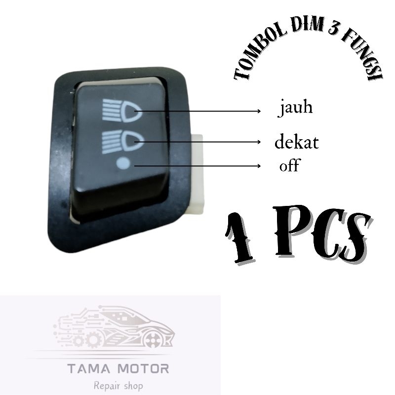 Jual [ 1 pcs ] SAKLAR TOMBOL DIM 3 TITIK (3 FUNGSI) LOS PAK kualitas ...