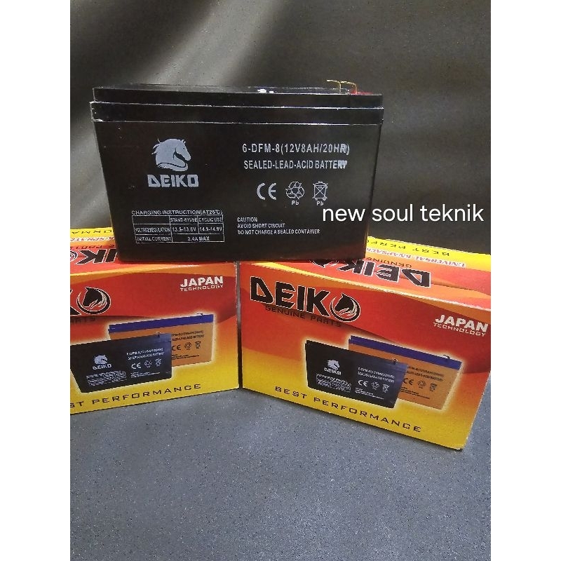 Jual AKI UPS / SPRAYER ELEKTRIK / DEIKO BATTERY /12V 8AH | Shopee Indonesia