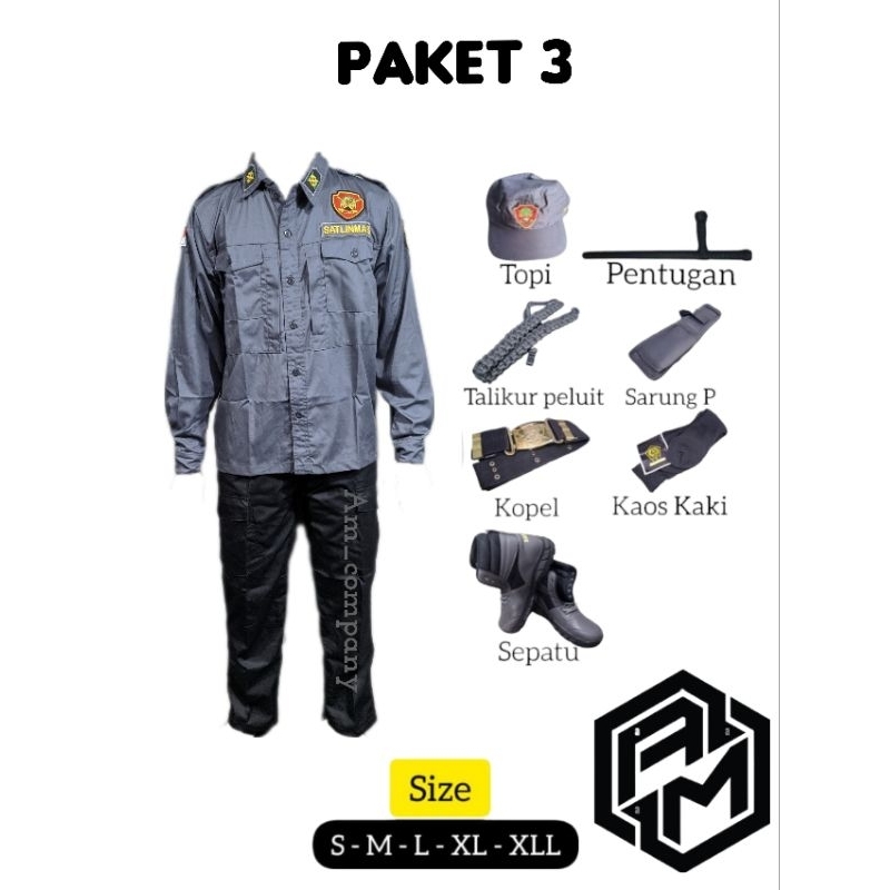 Jual Seragam linmas terbaru paket hemat / baju linmas abu abu / linmas ...