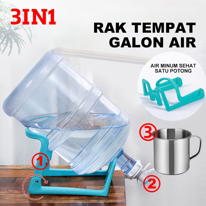 Jual 【3IN1 】RAK TEMPAT GALON AIR / Rak Besi Galon Air Minum + Kran Air ...