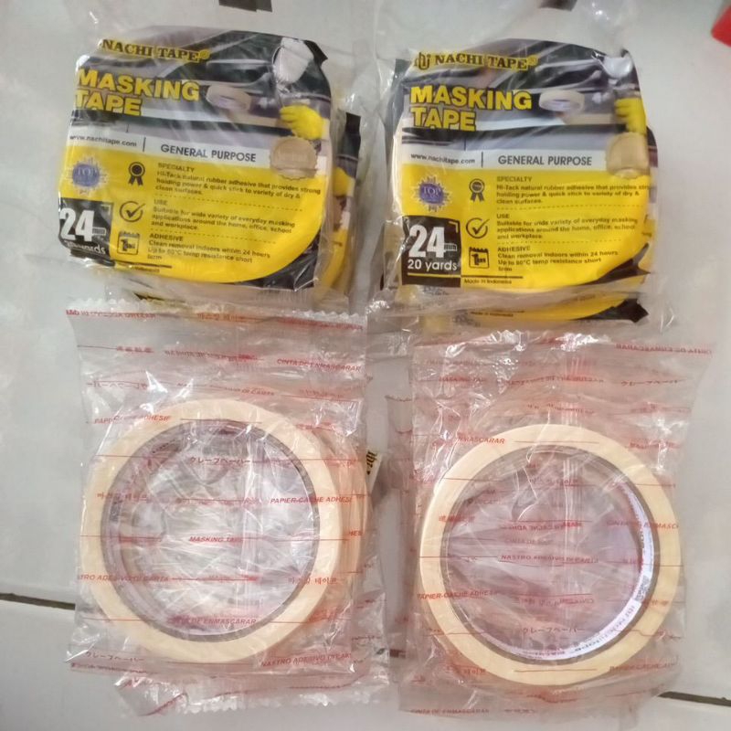 Jual masking tape nachi 24mm original/lakban kertas nachi/lakban kertas ...