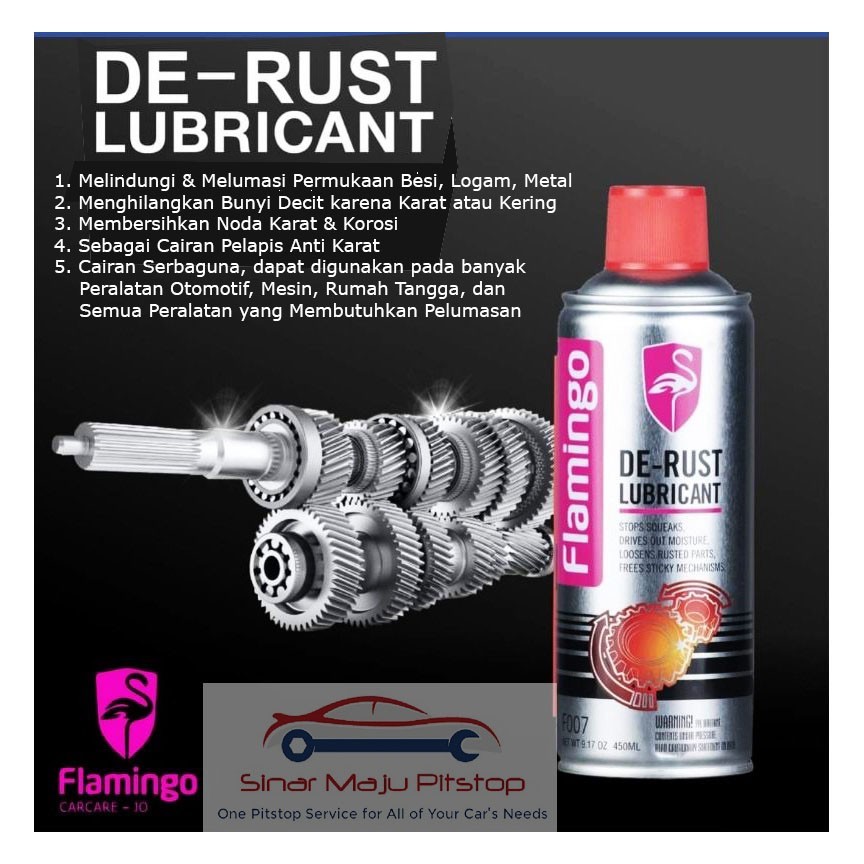 Jual Flamingo De-Rust Lubricant 450 ml - Cairan Spray Serbaguna Pelumas ...