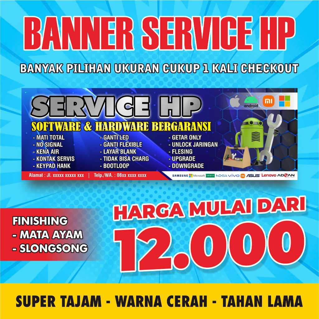 Jual TERMURAH Cetak Spanduk Banner service hp banner konter | Shopee ...
