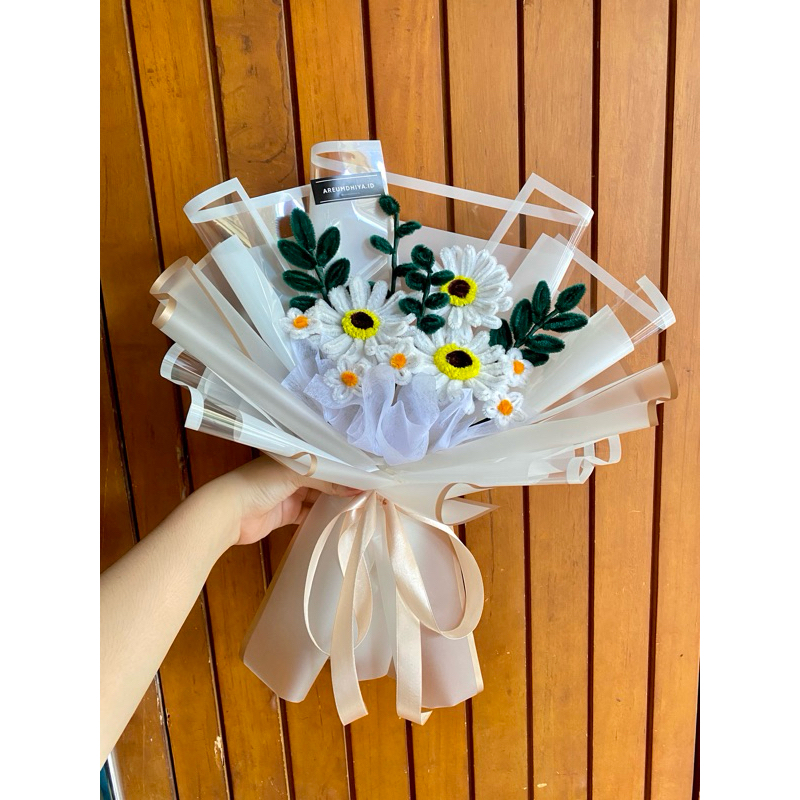 Jual BUKET BUNGA DAISY KAWAT BULU | BUKET PIPE CLEANER | Shopee Indonesia