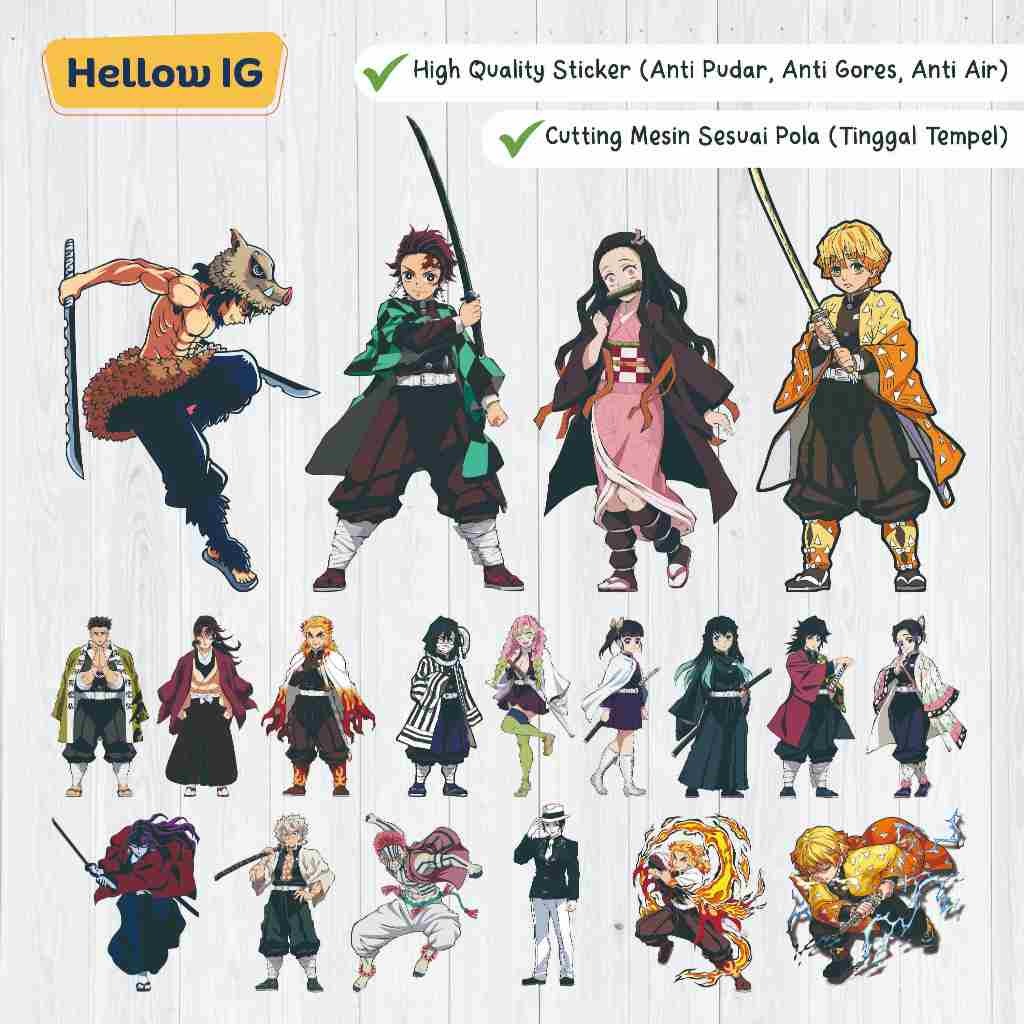 Jual STIKER DEMON SLAYER STICKER PACK TANJIRO NEZUKO ZENITSU INOSUKE ...