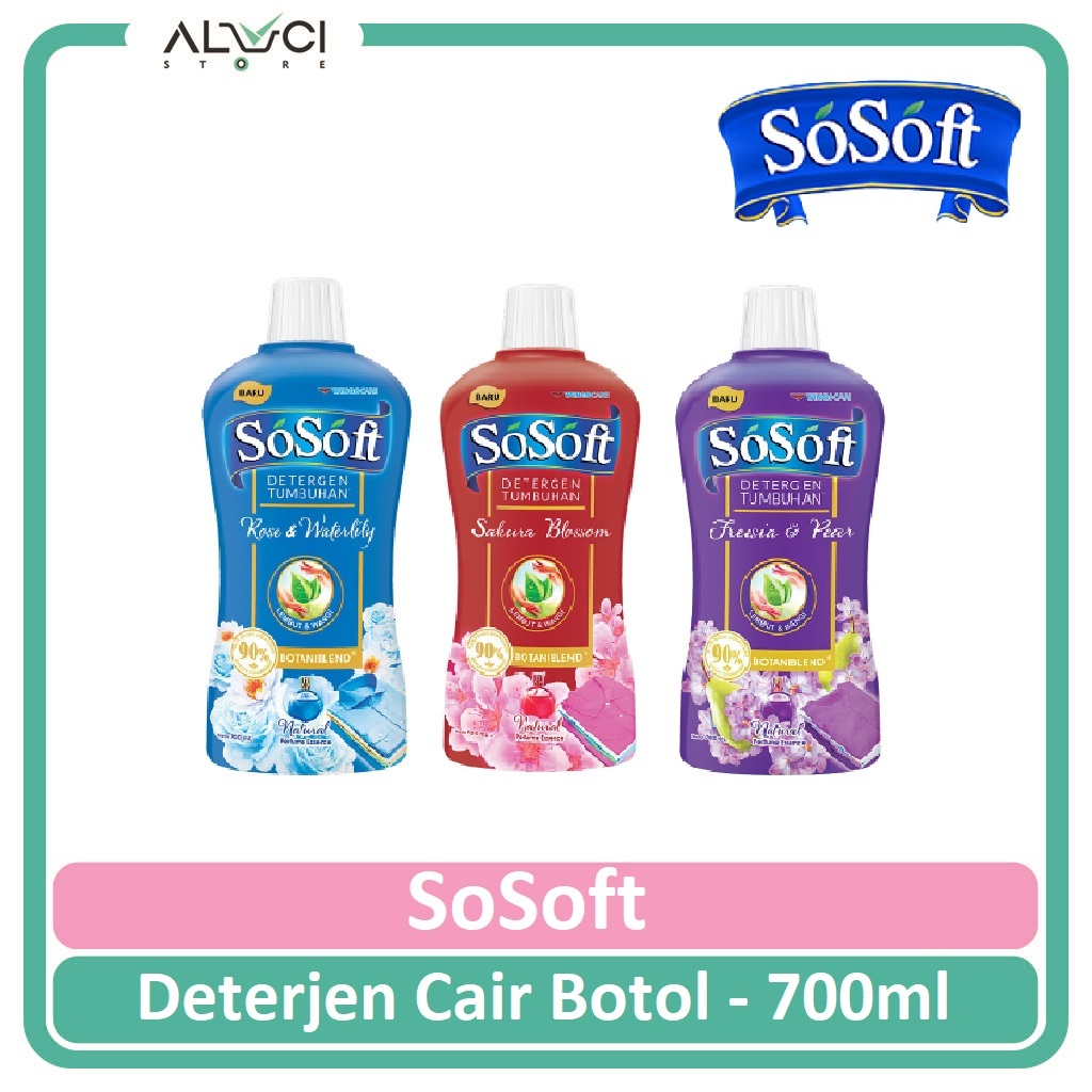 Jual SoSoft Deterjen Tumbuhan Deterjen Cair Sabun Cuci Pakaian Botol ...