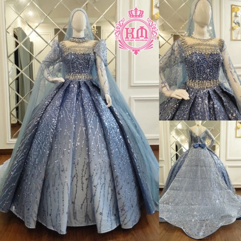 Jual GAUN PENGANTIN PREMIUM MEWAH GRADASI / GAUN PENGANTIN MUSLIMAH ...