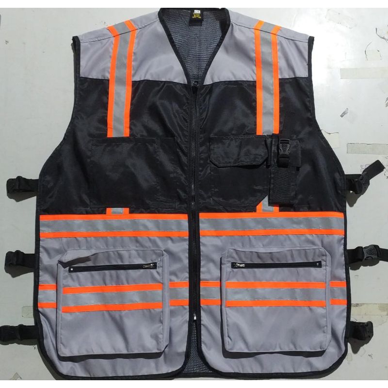 Jual ROMPI SAFETY 3M SCOTLITE TASLAN WATERPROOF ABU HITAM-ROMPI SAFETY ...
