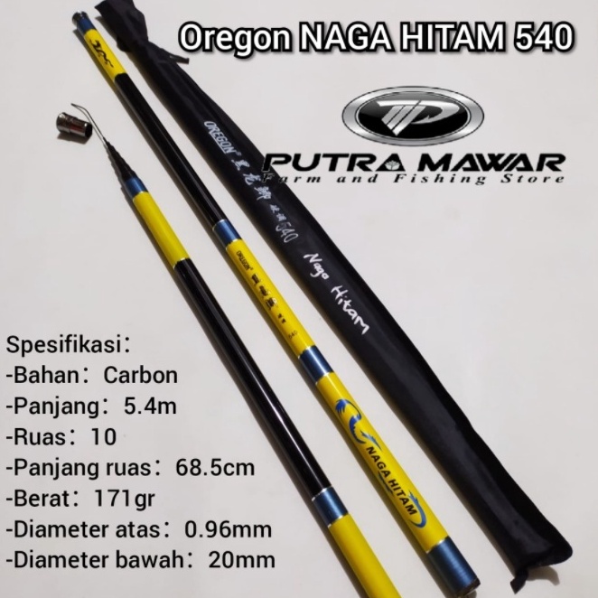 Jual Top Produk Joran Tegek Carbon Dan Set Kolong Oregon Naga Hitam 36 ...