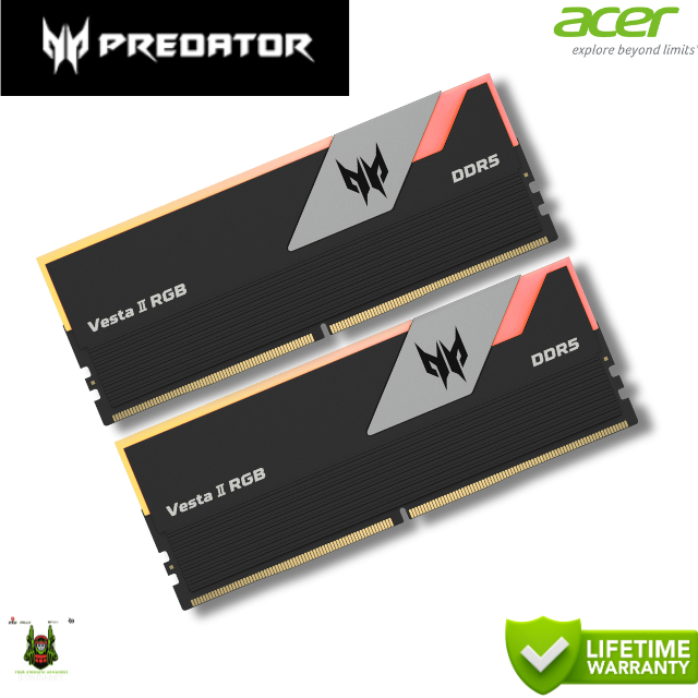 Jual ACER PREDATOR VESTA II MEMORY RAM DDR5 RGB 6600 CL34 32GB (2X16GB ...