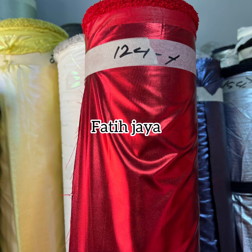 Jual Kain Holo merah polos super glossy cringkel bahan despo parasut ...