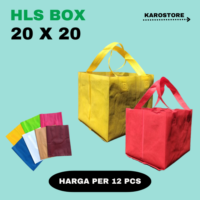 Jual Tas Spunbond Goodieba Kotak nasi 20 x 20 tas hajatan lipat samping nasi kotak murah ( isi ...