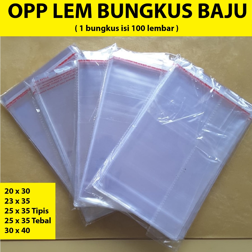 Jual (100 lembar) OPP Lem Baju - Pembungkus baju - Plastik Baju ...