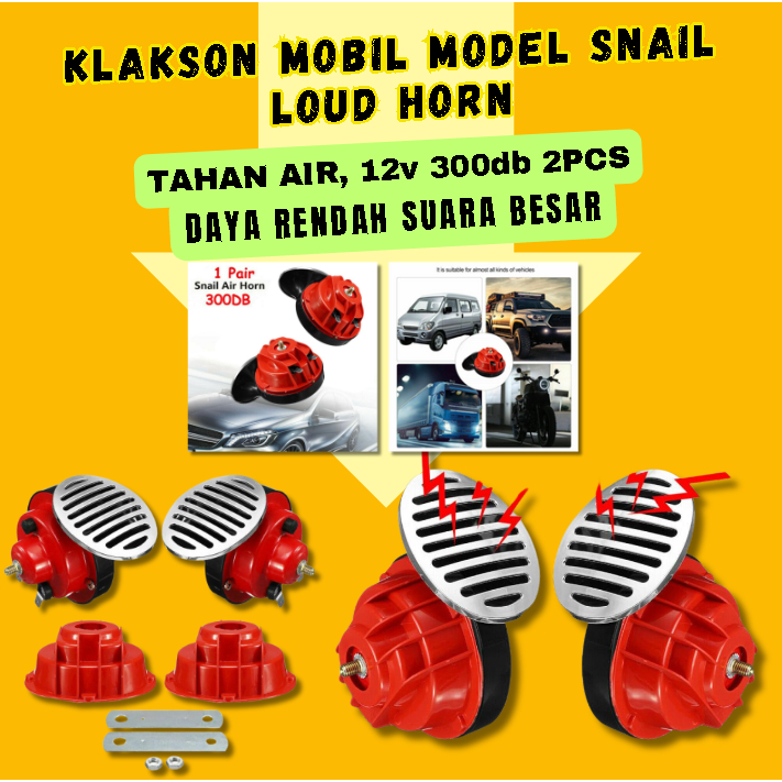 Jual Klakson Mobil Suara Truck Model Siput Keong Snail Loud Horn 12V ...