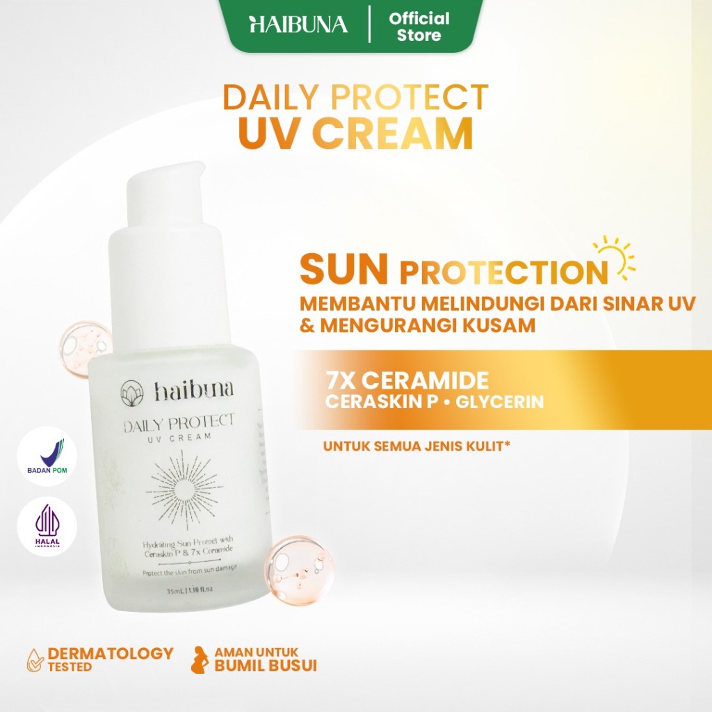 Jual HaiBuna Daily protect UV Cream SPF 35 - Sun Protection Krim Tabir ...