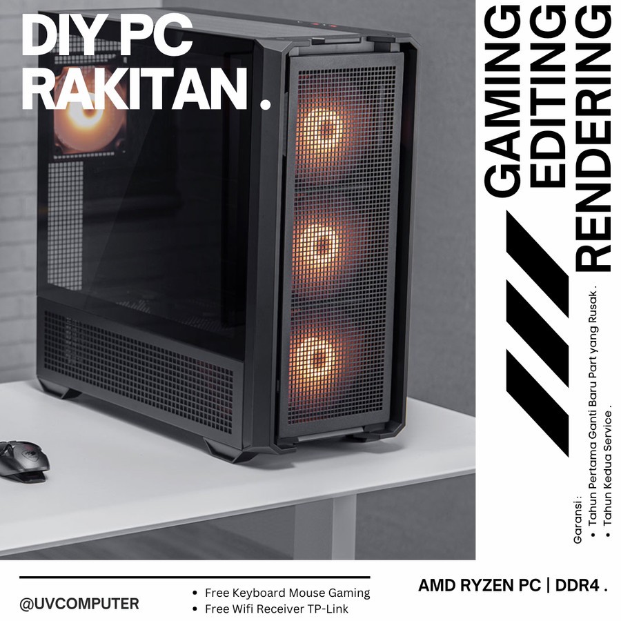 Jual UV Computer PC Gaming Editing Render AMD Ryzen 3 4100 AM4 | DDR4 ...
