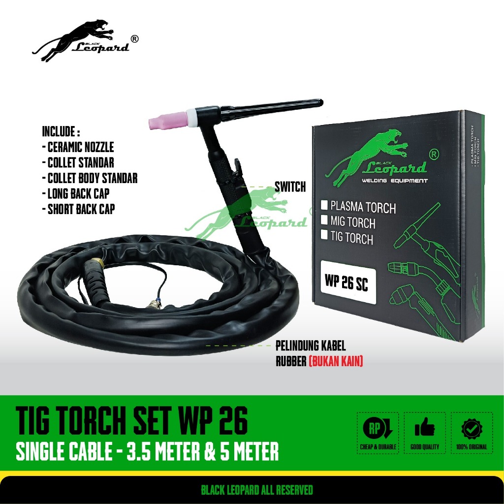 Jual Stang Argon Tig Torch WP 26 Single Cable For TIG Sistem 3.5m dan ...