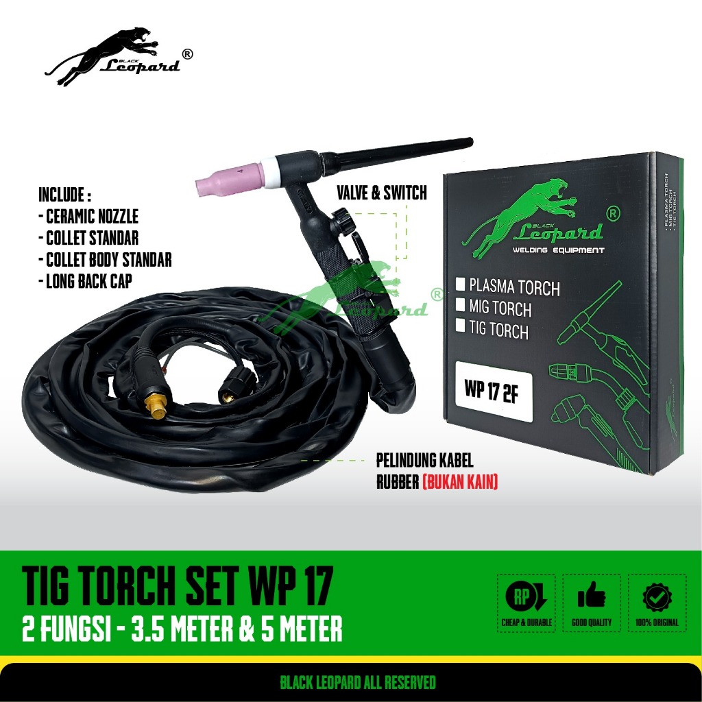 Jual Stang Argon Tig Torch WP 17 2 Fungsi For TIG Sistem 3.5m dan 5m ...