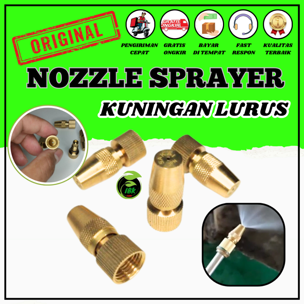 Jual NOZZLE SPRAYER KUNINGAN LURUS 1 LUBANG HEAD SPRAY NOZLE SPUYER ...